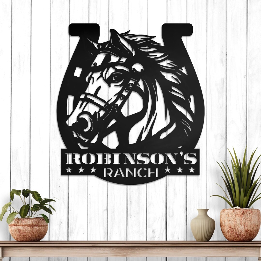 Custom Horse Ranch Metal Sign | Personalized Farmhouse Decor | Horse ...