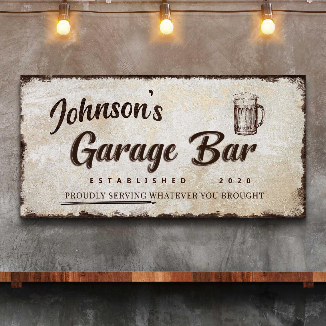Garage Bar Sign | Personalized Name Bar Sign | Proudly Serving Whatever ...