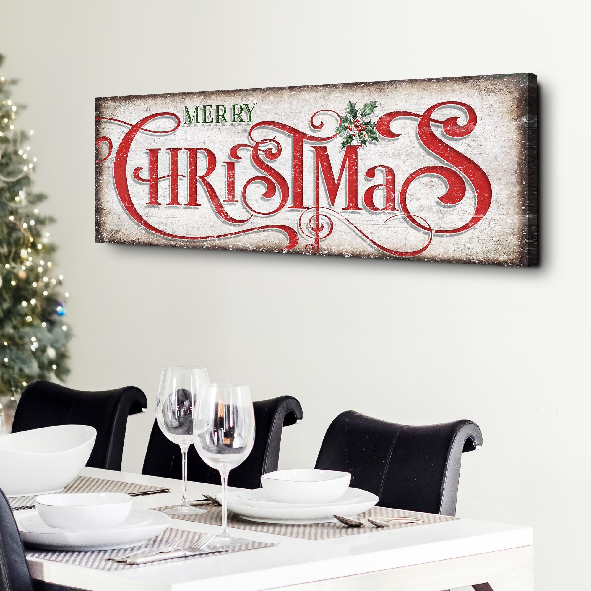 Vintage Christmas Wall Sign | Farmhouse Holiday Wall Art | Merry ...