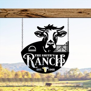 Cattle Ranch Metal Sign | Personalized Farmhouse Decor | Custom Cattle ...