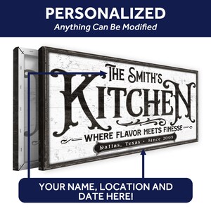 Personalized Farmhouse Kitchen Sign | Kitchen Sign Canvas Wall Decor ...