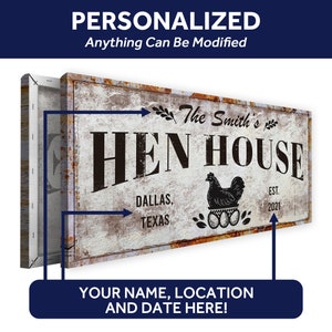 Hen House Sign | Chicken Coop Signs | Chicken Decor Farm Sign | Ranch ...