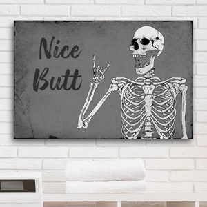 Gothic Bathroom Wall Decor | Funny Bathroom Decor | Skeleton Bathroom ...