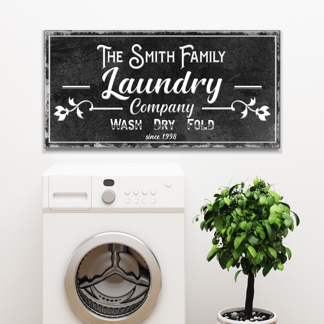 Laundry Room Sign | Personalized Laundry Sign | Vintage Farmhouse ...