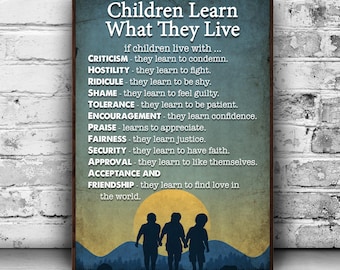 Children Learn What They Live - Etsy