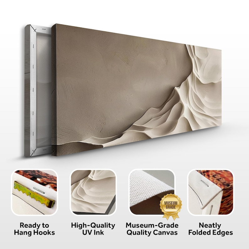 Beige Minimalist Wall Art | Beige Abstract Wall Decor | Contemporary ...