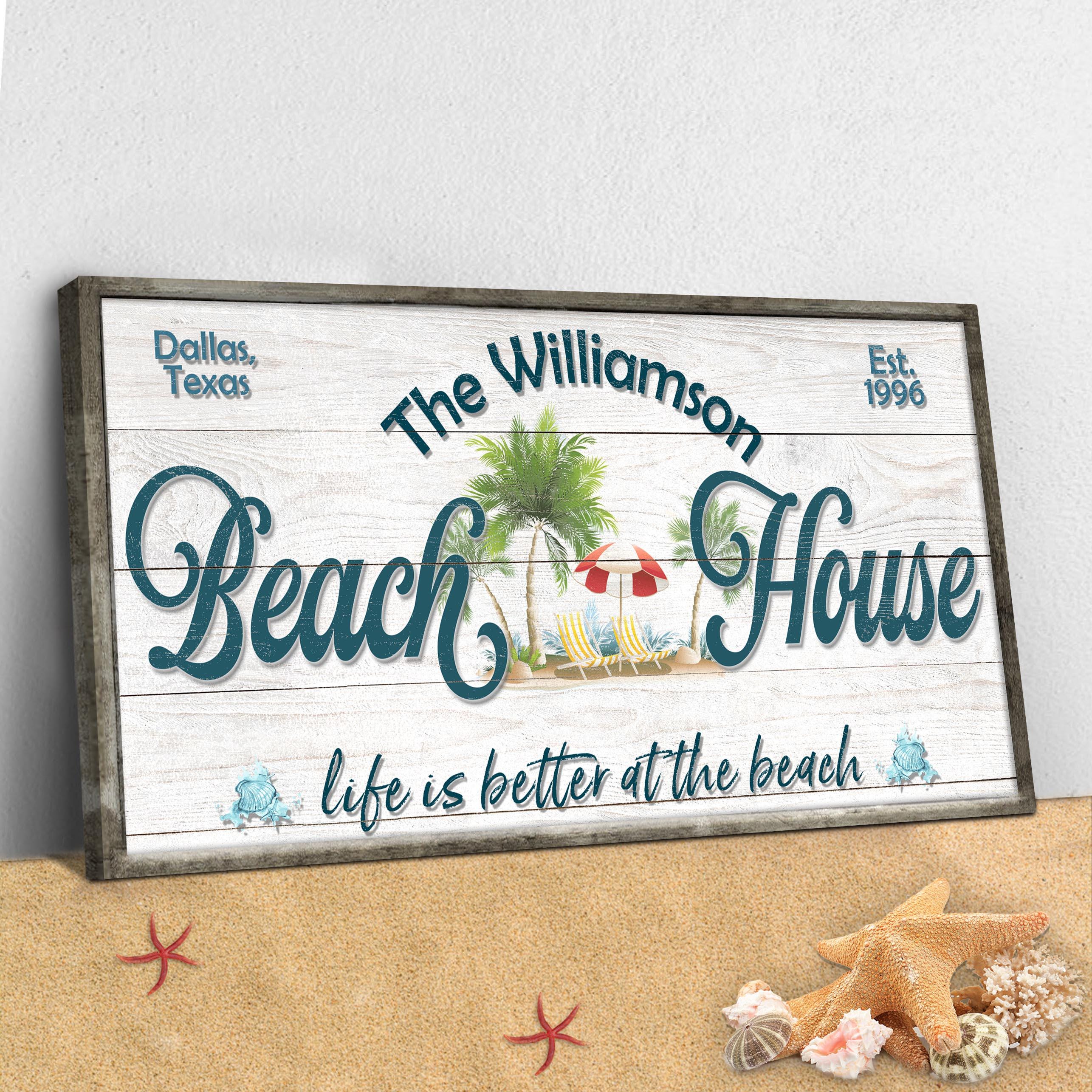 Custom Beach House Sign | Coastal Wall Art | Beach Art Custom Sign ...