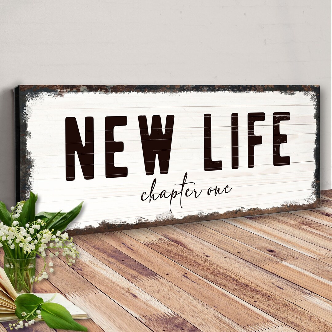 New Life Chapter One Sign | Living Room Wall Decor | Motivational ...