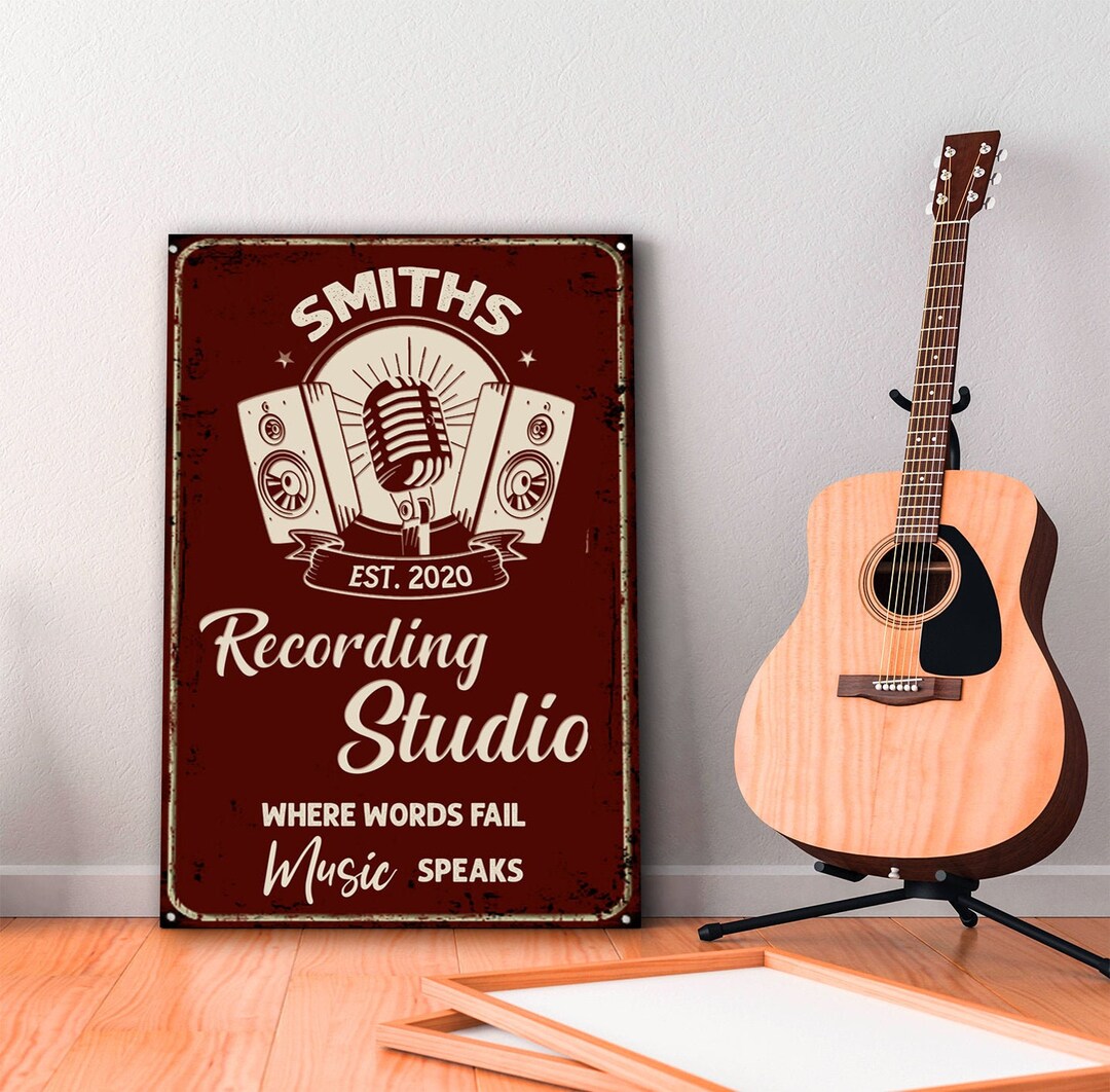 Music Studio Sign | Music Wall Art | Family Name Sign | Personalized ...