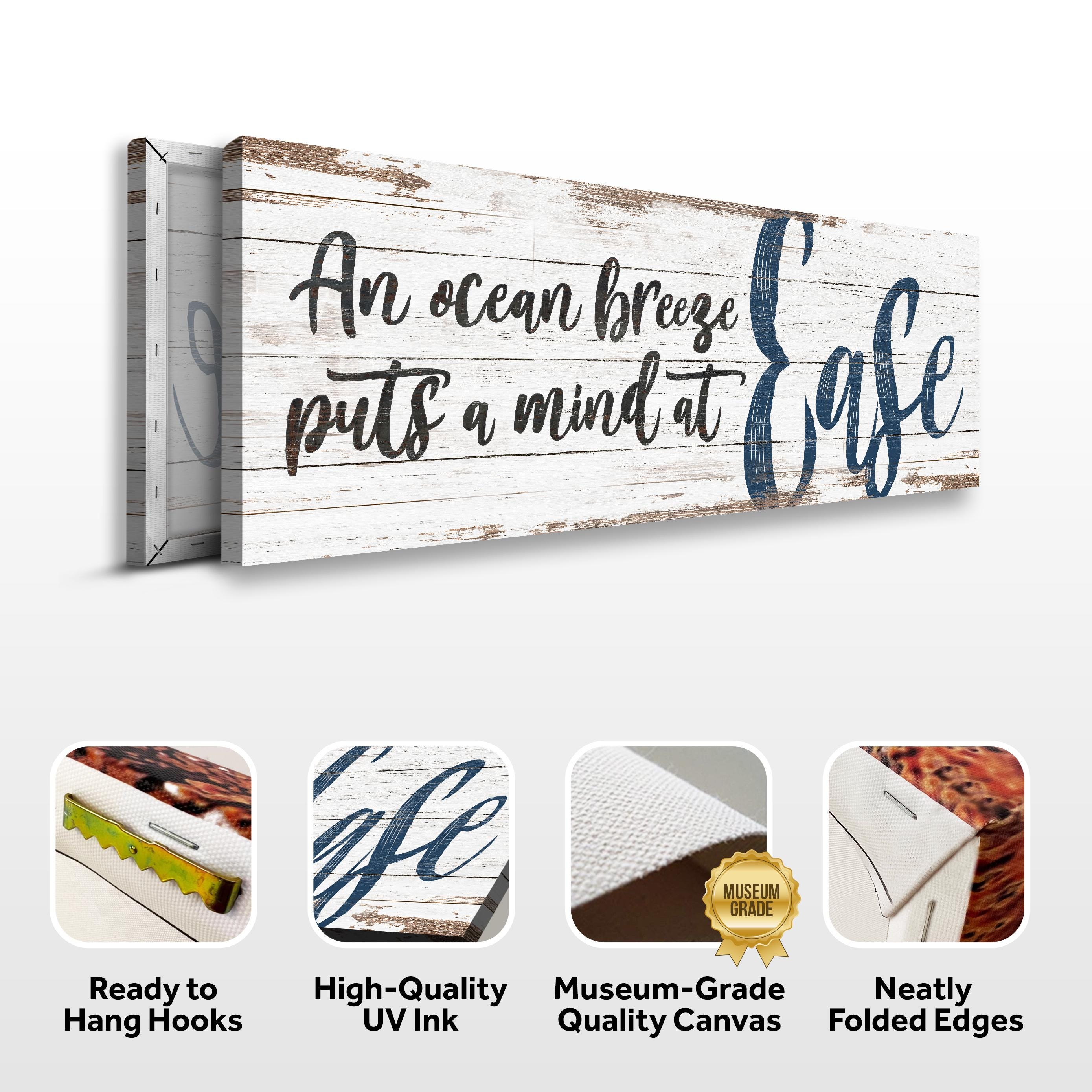 Coastal Beach House Sign | Ocean Breeze Wall Art | Nautical Canvas Sign ...