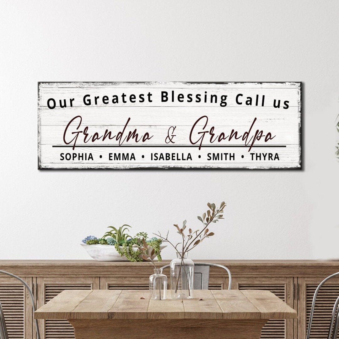 Grandparent Gifts | Grandma and Grandpa Sign for Wall | Our Greatest ...