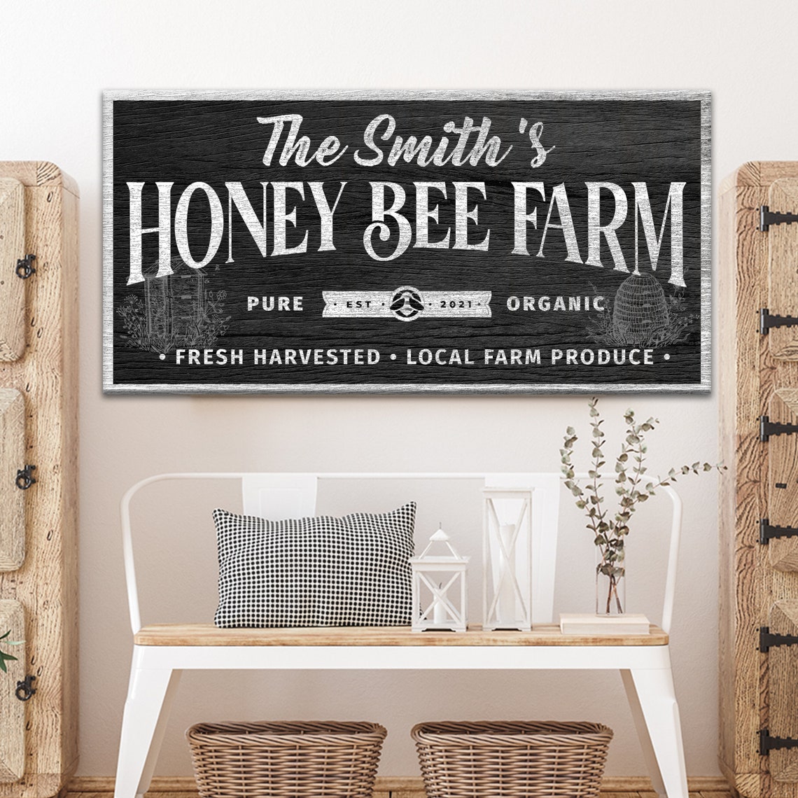 Honey Bee Sign Honey Bee Farmhouse Décor Farm Fresh Honey Bee | Etsy