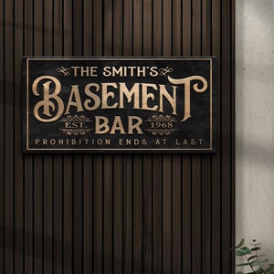 Basement Bar Sign | Bar Sign Custom | Bar Sign for Home Bar ...