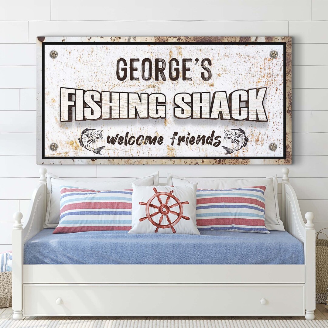 Fishing Sign | Custom Name Fishing Shack Sign | Custom Fish Lover Lake ...