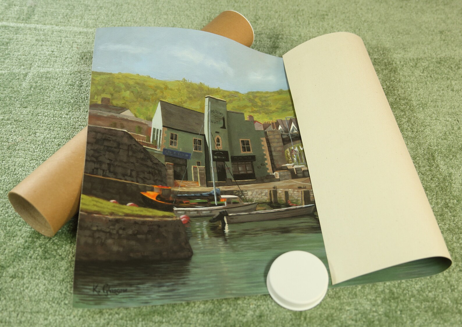 Carnlough Harbour, Northern Ireland Print by Artist Keith Glasgow - Etsy