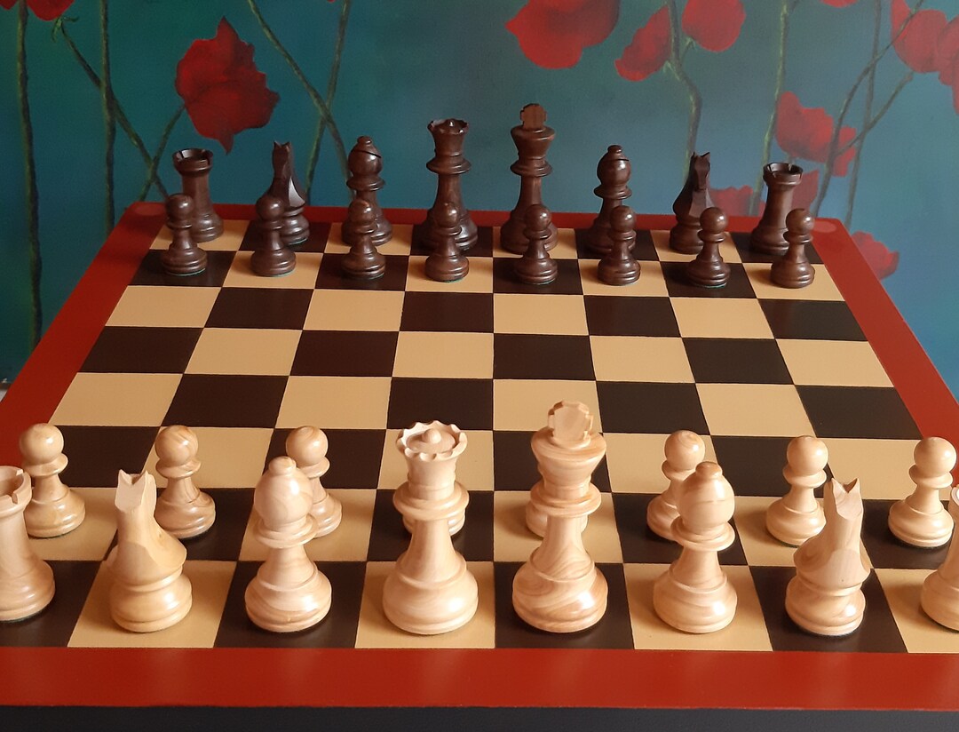 Chess Hand Painted Wood Board. Craft Game Board. - Etsy