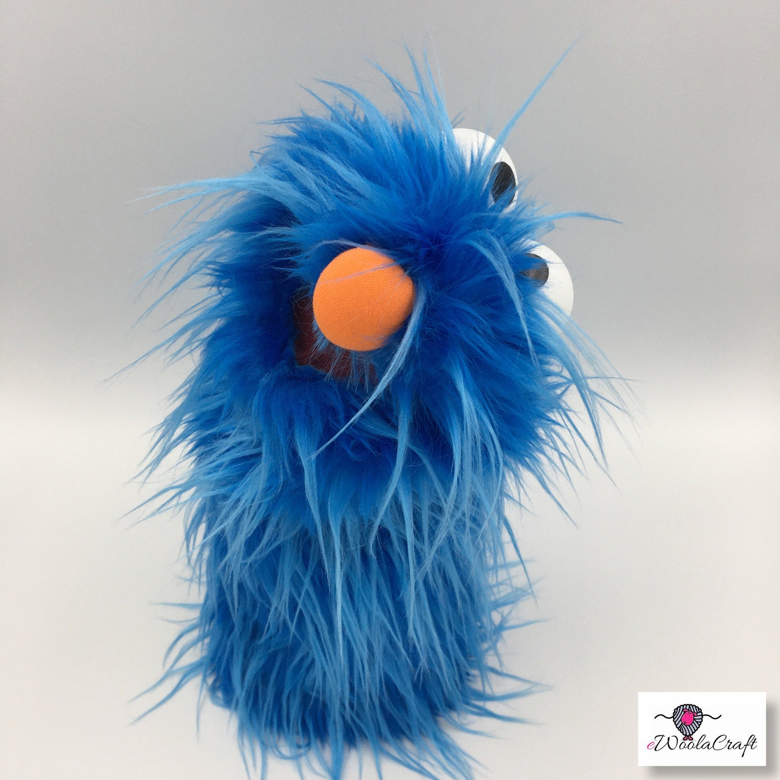 Blue Caveman With Orange Accent - Hand Puppet, Muppet Style - Etsy