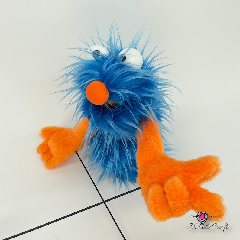 Blue Caveman With Orange Accent - Hand Puppet, Muppet Style - Etsy