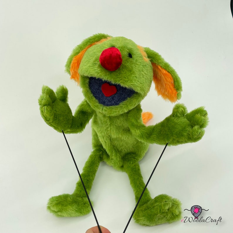 Green Doggy Hand Puppet - Etsy