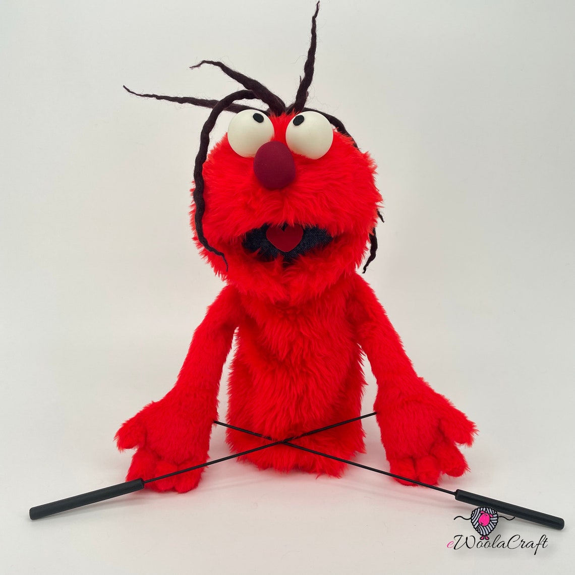 Red Monster Hand Puppet Muppet Style With Dreads - Etsy