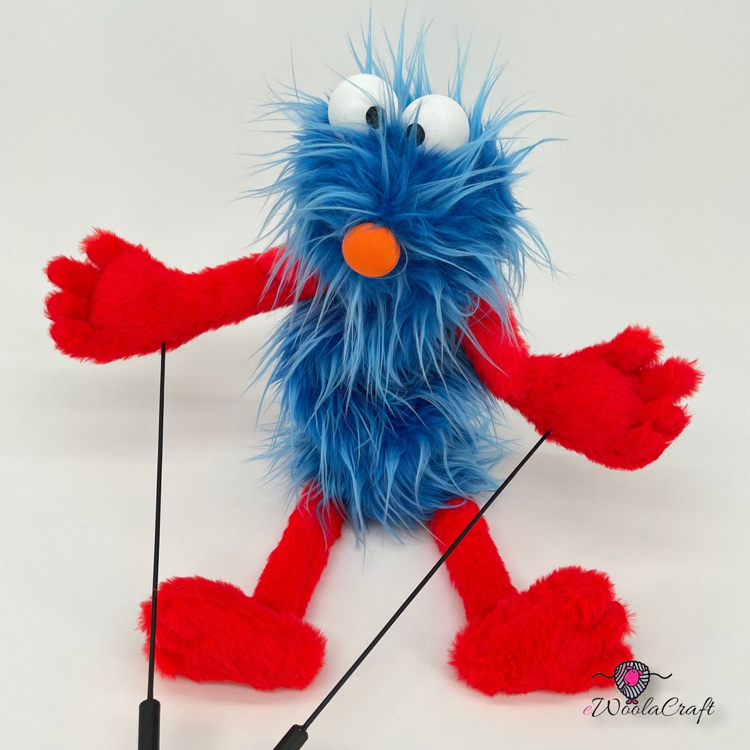 Blue Caveman With Red Accent - Hand Puppet, Muppet Style - Etsy