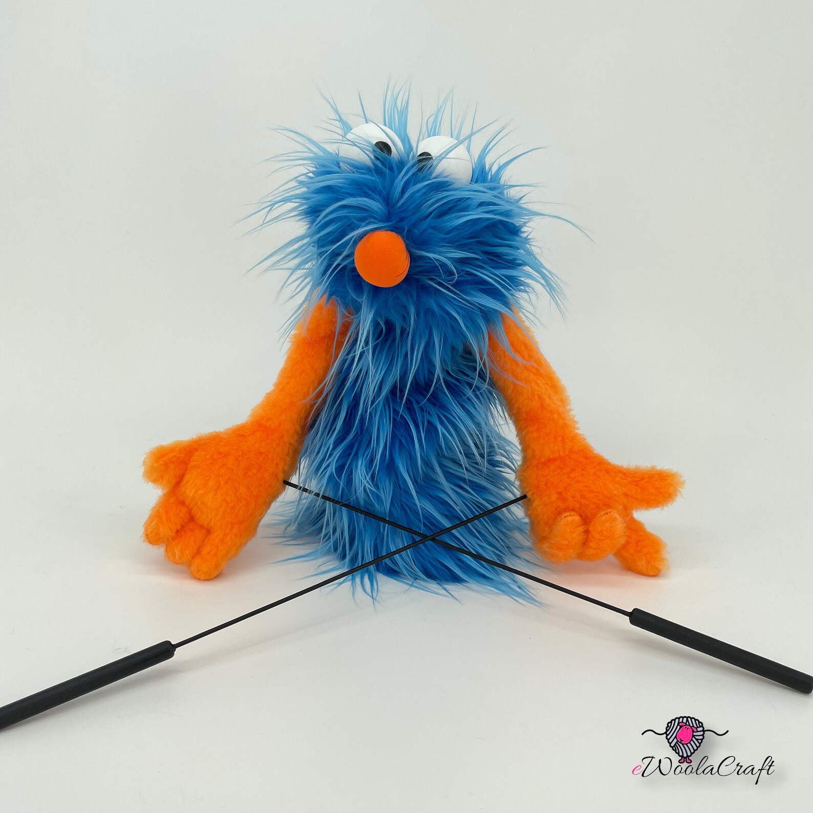 Blue Caveman With Orange Accent - Hand Puppet, Muppet Style - Etsy