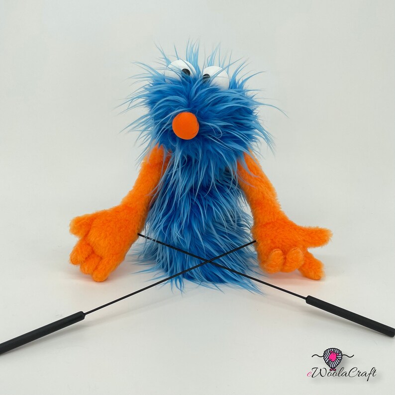 Blue Caveman With Orange Accent - Hand Puppet, Muppet Style - Etsy