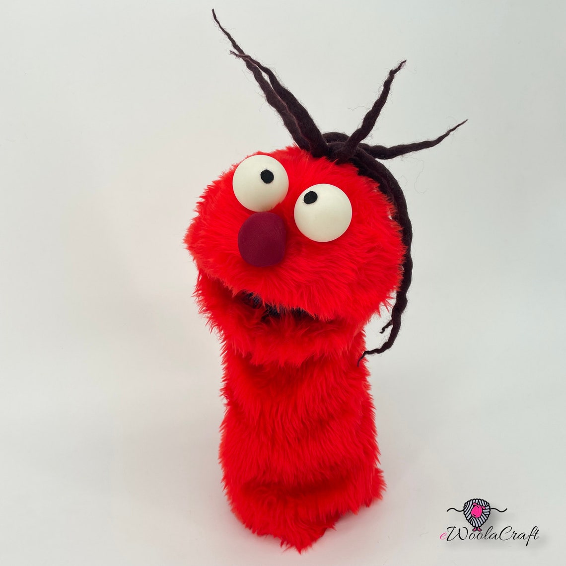 Red Monster Hand Puppet Muppet Style With Dreads - Etsy