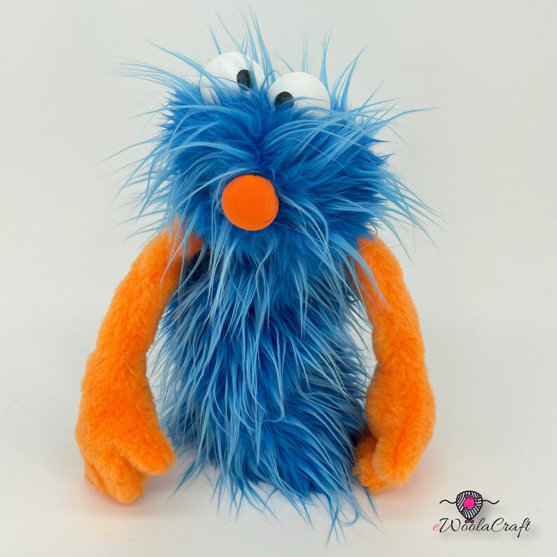 Blue Caveman With Orange Accent - Hand Puppet, Muppet Style - Etsy