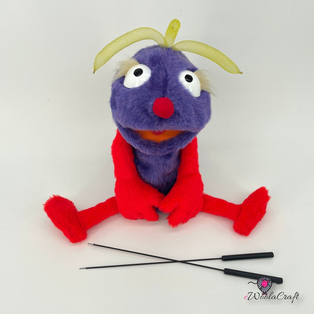 Smart Larry With Red Accent - Hand Puppet, Monster Puppet - Etsy
