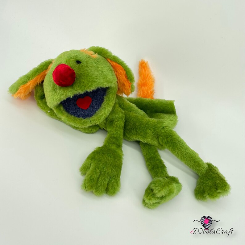 Green Doggy Hand Puppet - Etsy