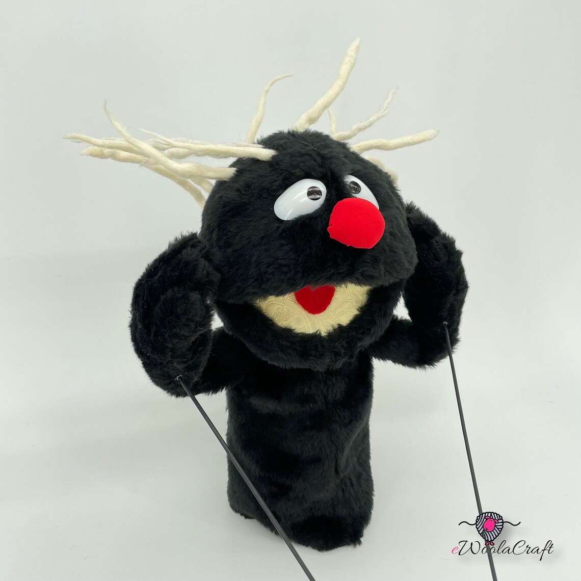 Black Shadow Hand Puppet Muppet Style - Etsy