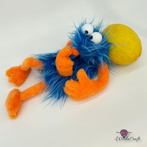 Blue Caveman With Orange Accent - Hand Puppet, Muppet Style - Etsy