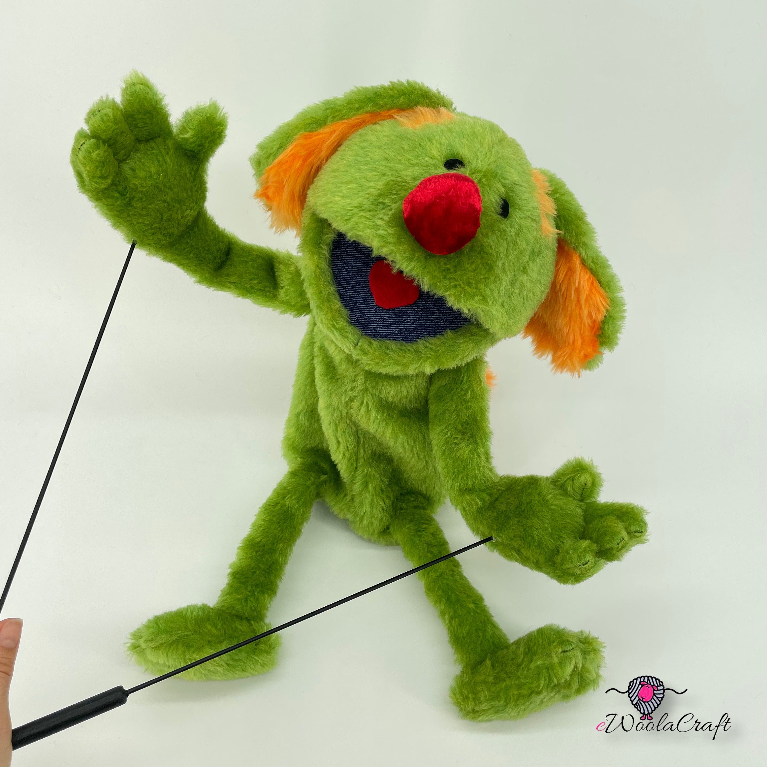 Green Doggy Hand Puppet - Etsy UK