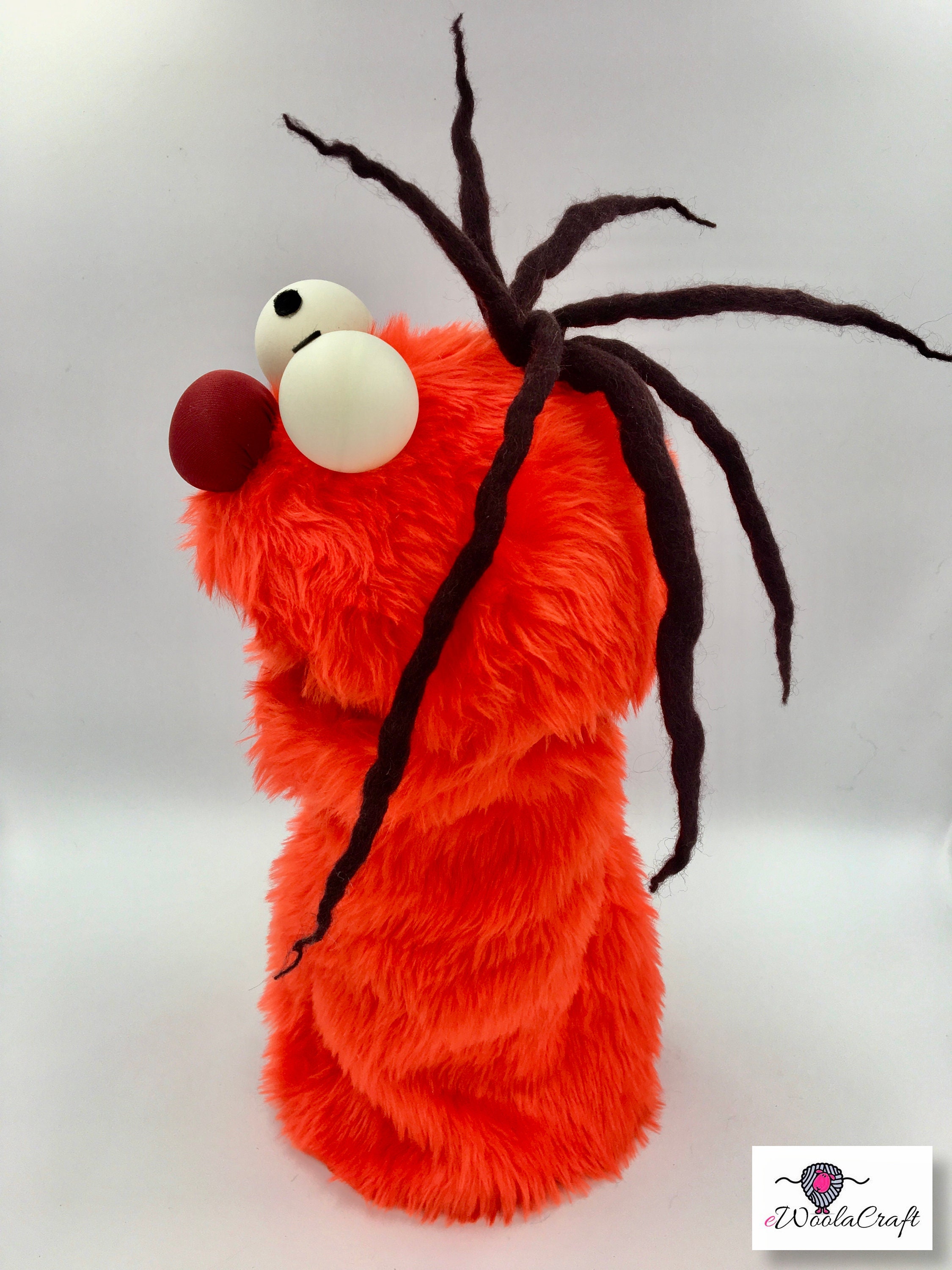 Red Monster Hand Puppet Muppet Style With Dreads | Etsy Canada