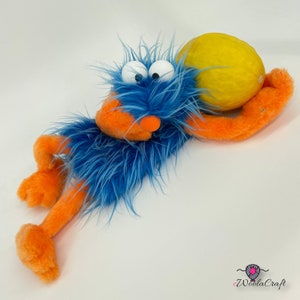 Blue Caveman With Orange Accent - Hand Puppet, Muppet Style - Etsy