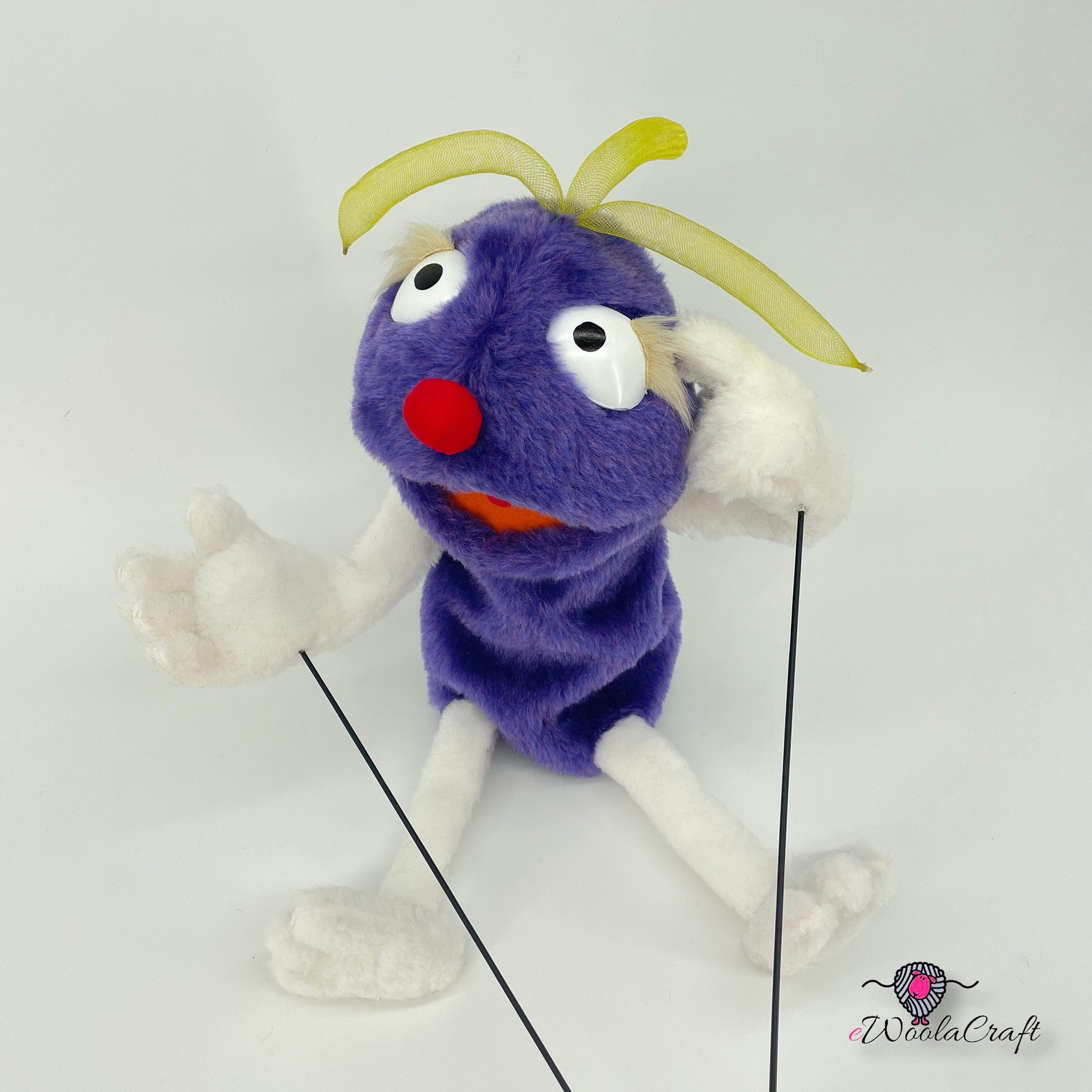 Smart Larry With White Accent Hand Puppet Monster Puppet - Etsy