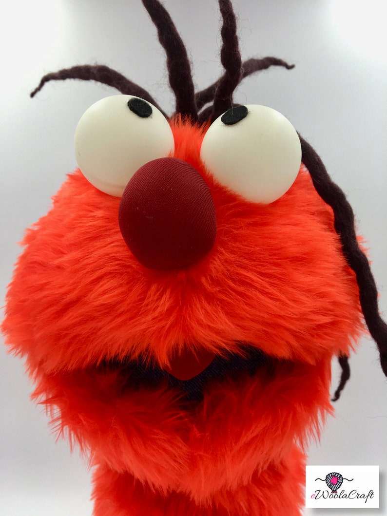 Red Monster hand puppet muppet style with dreads | Etsy