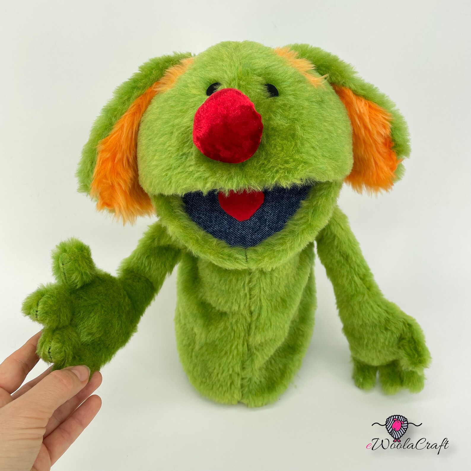 Green Doggy Hand Puppet - Etsy