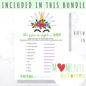 Unicorn Baby Shower Games Download - Etsy