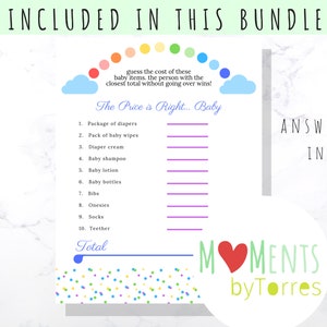 Rainbow Baby Shower Games Download - Etsy
