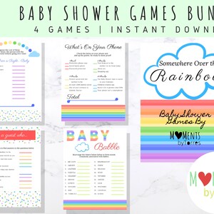 Rainbow Baby Shower Games Download - Etsy