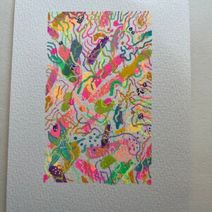 Colorful Fun Art on Thick Art Paper Neon Colors , Black Light Activated ...