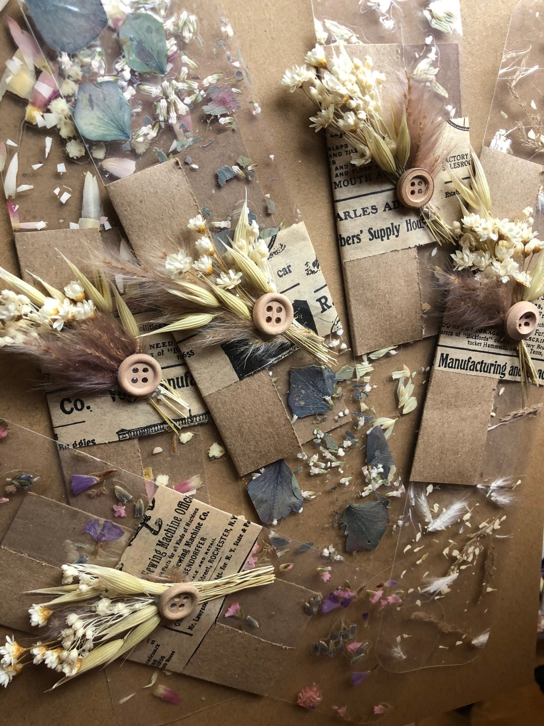 Pack of Book Marks ( Made With Pressed Flowers) - Etsy