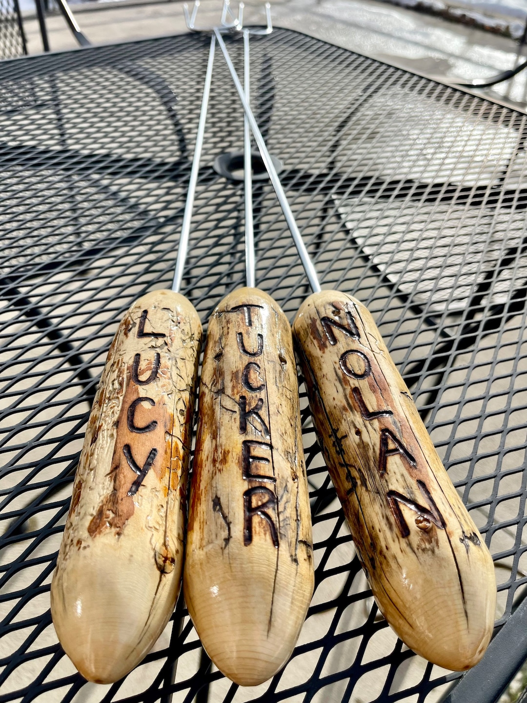 BULK***- 5 Wooden Handled Campfire Roasting Sticks - Etsy