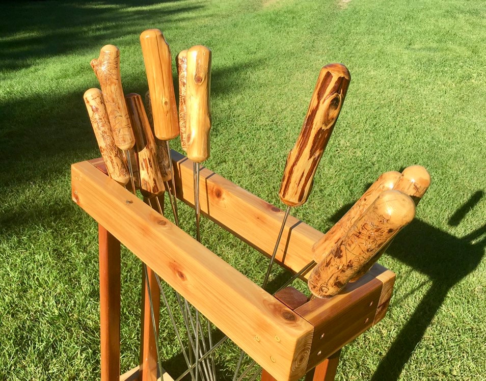 BULK***- 4 Wooden Handled Campfire Roasting Sticks - Etsy