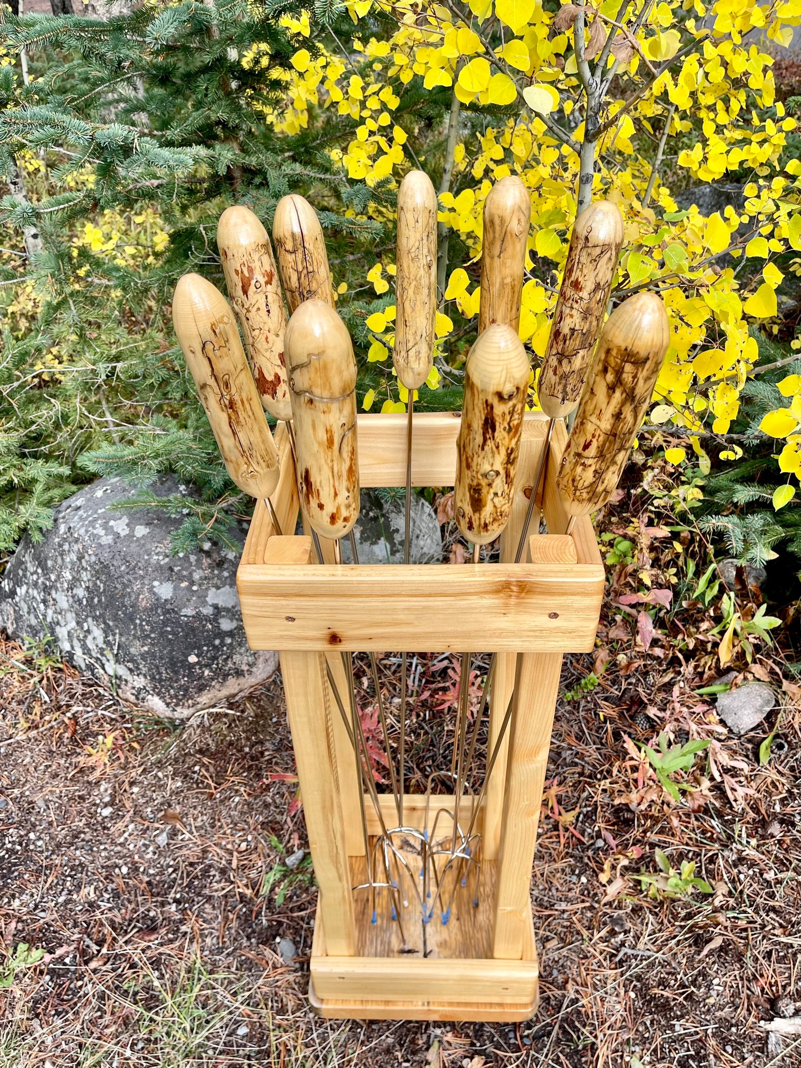 BULK***- 4 Wooden Handled Campfire Roasting Sticks - Etsy