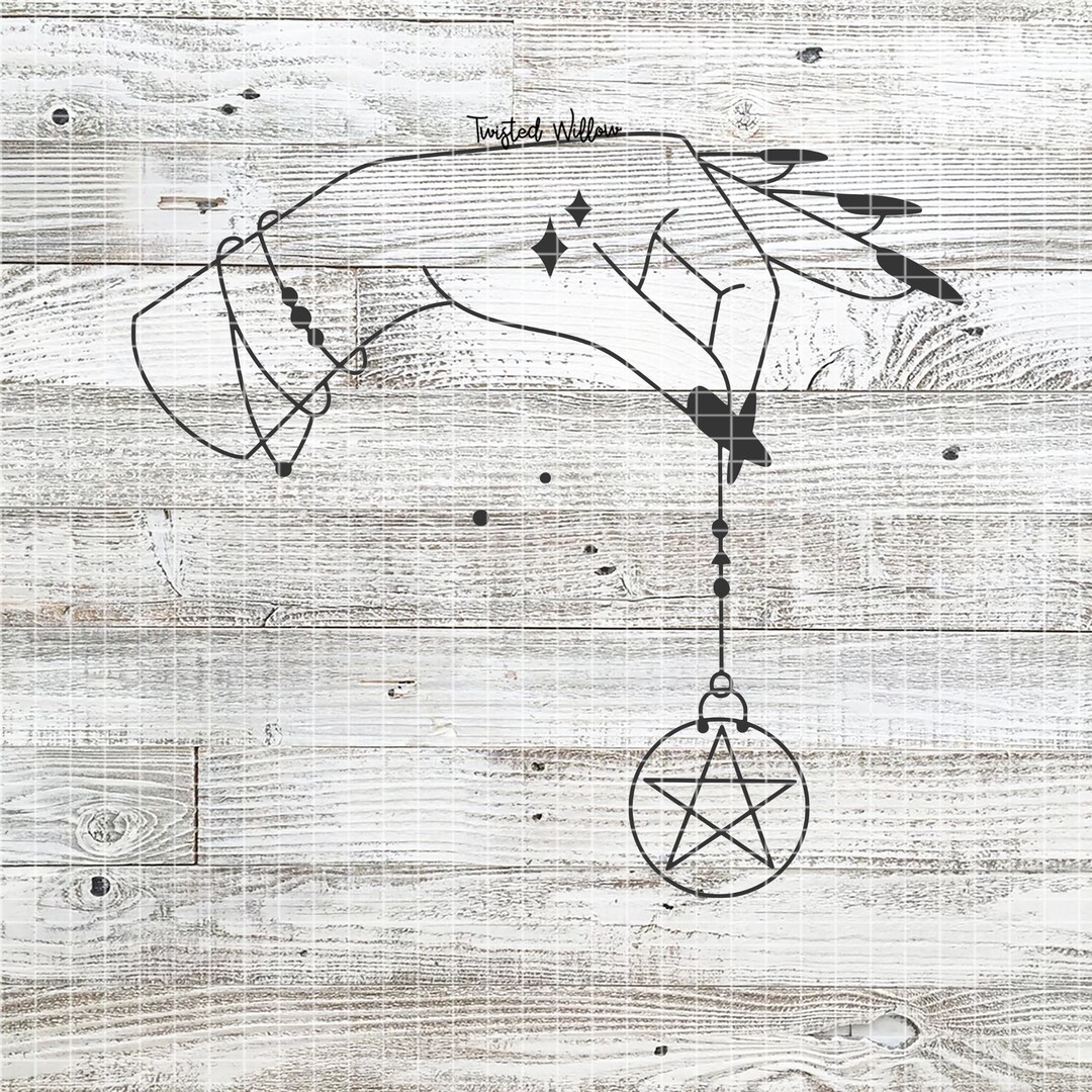 Witchy Pendulum Divination Hand SVG PNG PDF - Etsy