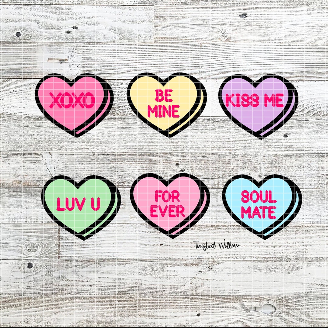 Conversation Hearts Svg Png Pdf Valentines Day Digital Download - Etsy