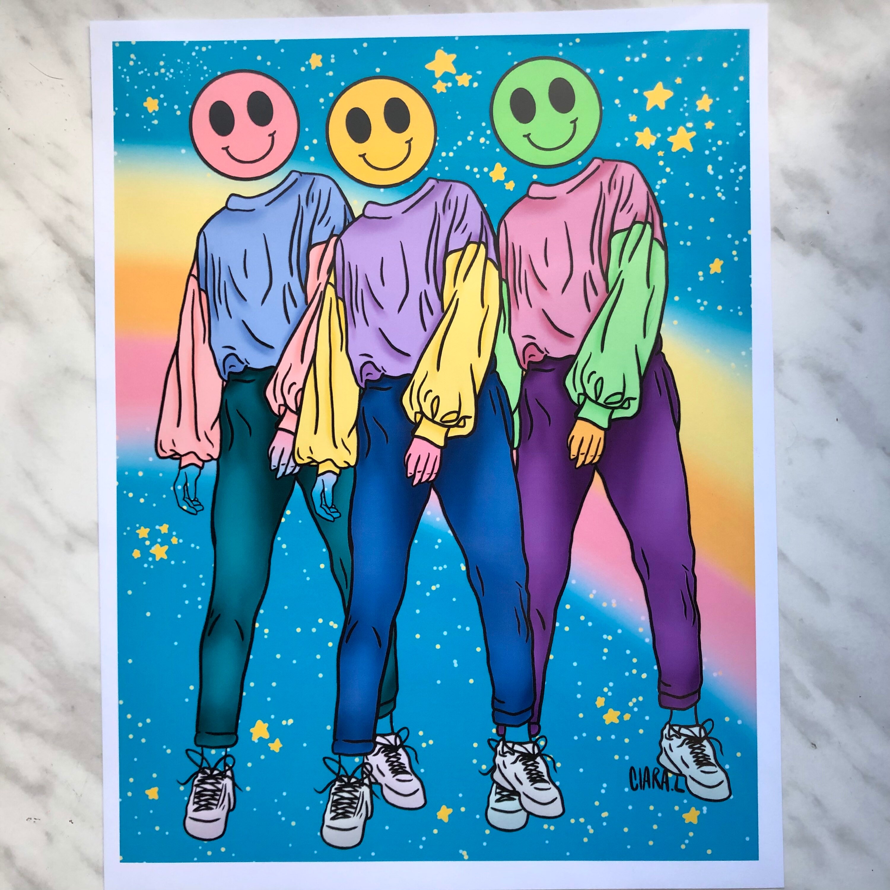 Smiley Pose Print - Etsy